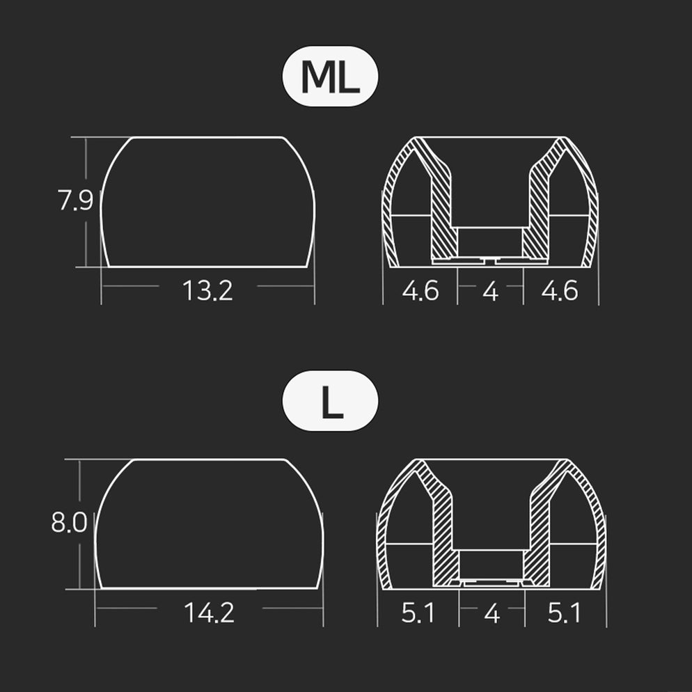 DIVINUS Velvet Wide Bore Silicone Eartips For 4-6mm Nozzle — HiFiGo