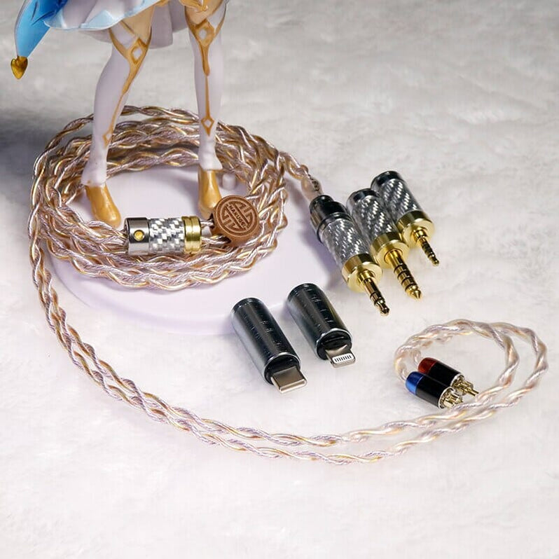 HAKUGEI Sky Dance Cold Silver Copper Litz Alloy Mixed Earphone Cable ...