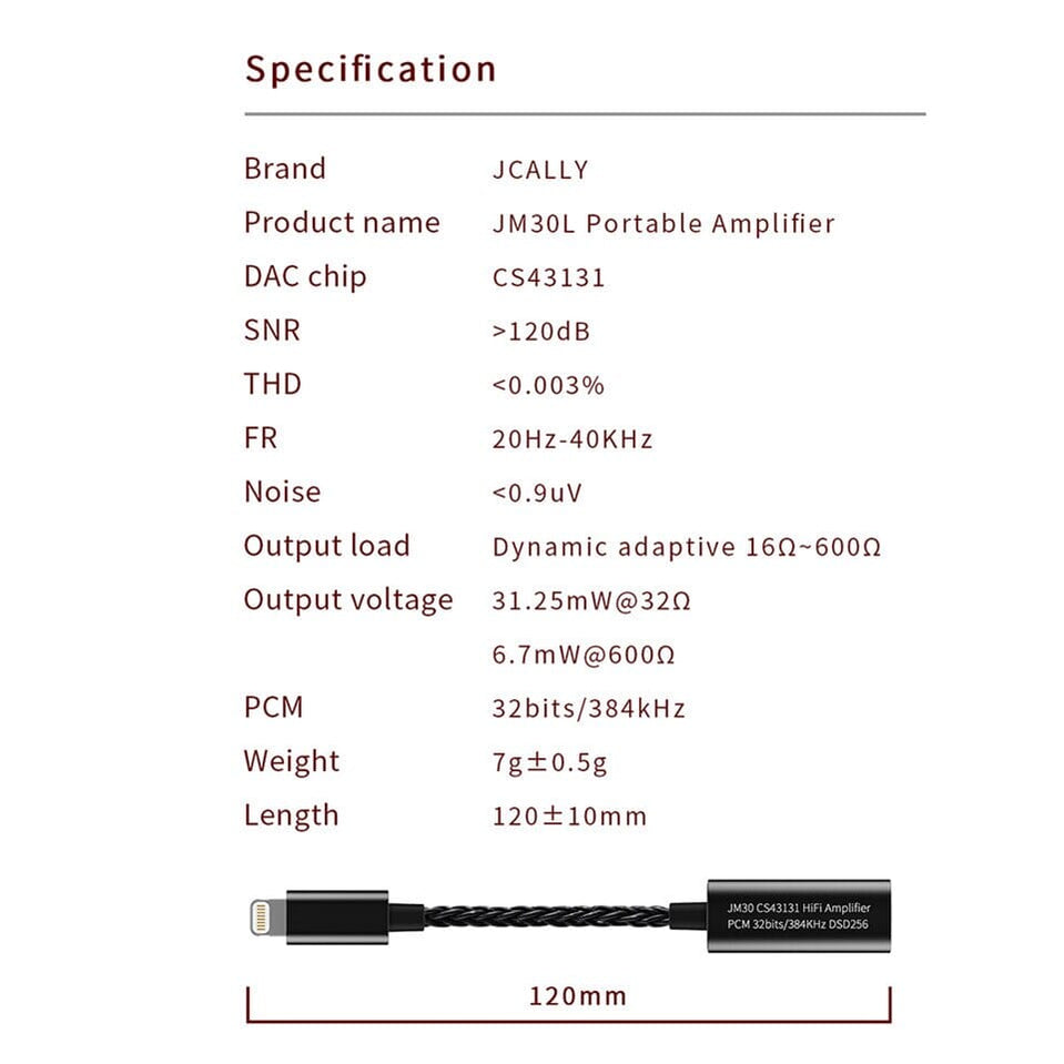 JCALLY JM30 JM30L Portable Amplifier Digital Audio DAC Adapter — HiFiGo