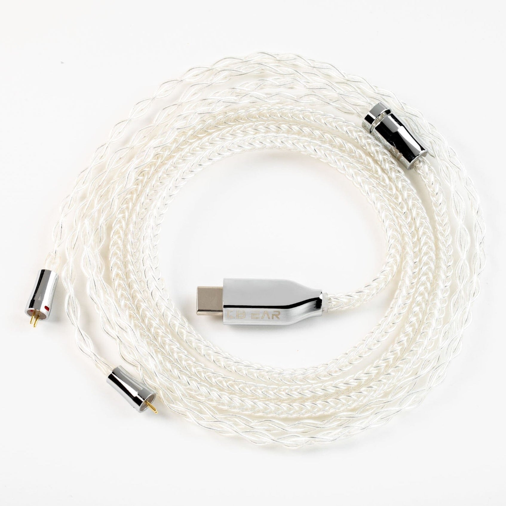 KBEAR T3 Decoding 8-Core OFC Plated With Silver Earphone Cable With Ty ...